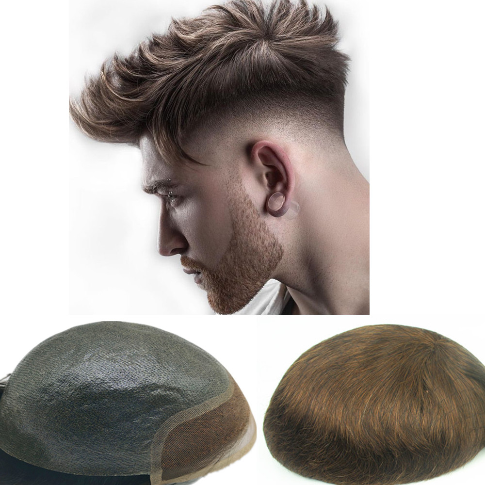 N.L.W. Free Style BIO Hairpieces PU Thin Skin and Lace Front Toupee ...